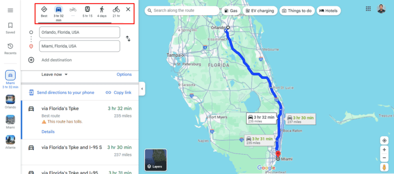 How To Save a Google Maps Route on PC Step-by-Step