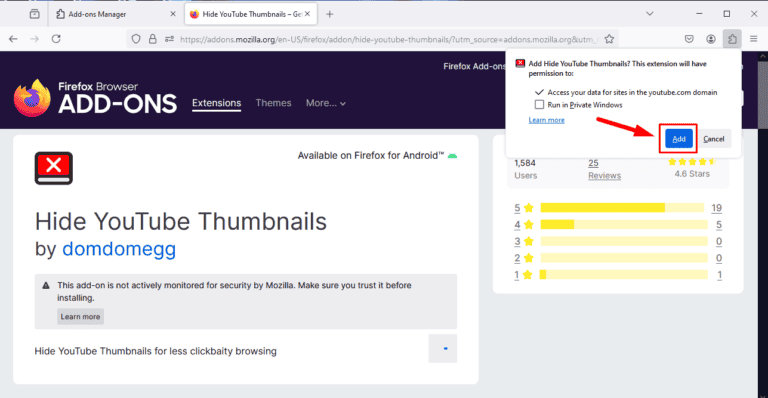 Hide YouTube Thumbnails on Firefox - How To Use the Extension