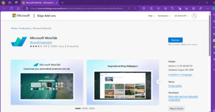 Microsoft WowTab Extension for Edge promises to give a clean and tidy ...