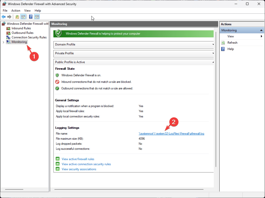What is The Location of Windows 11 Firewall Logs?