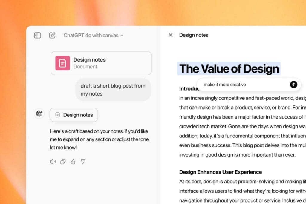 ChatGPT has a new interface, Canvas, which allows for interactive ...