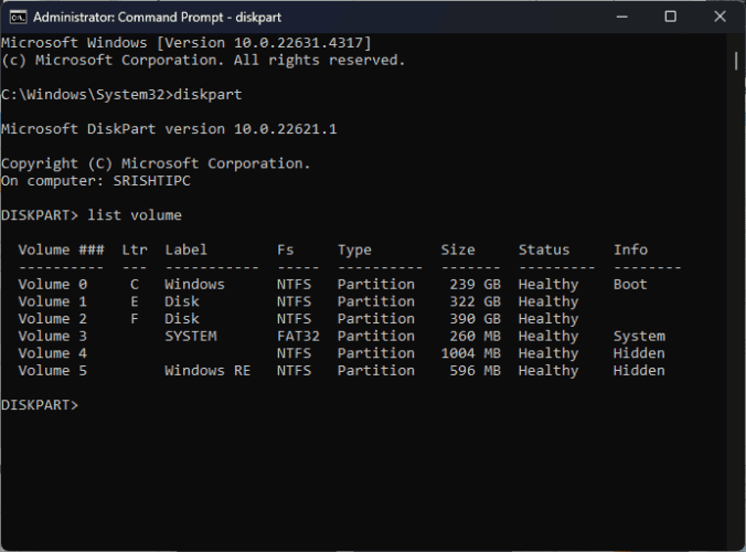 Solved: ERROR_NO_VOLUME_LABEL