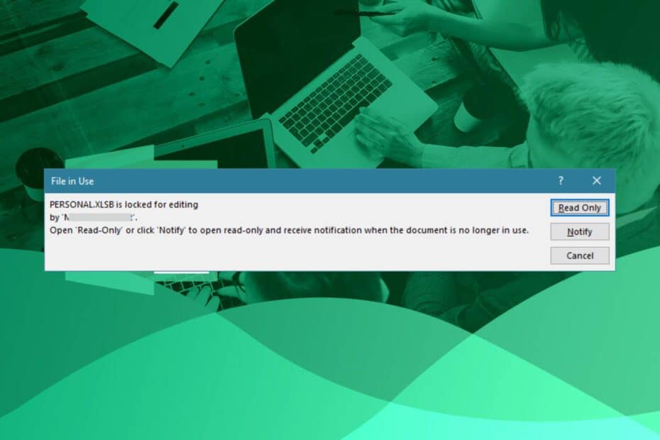 Fix: Excel Error Personal.xlsb is Locked for Editing