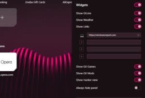 GX Quick Settings Button in Opera GX: How to Use it