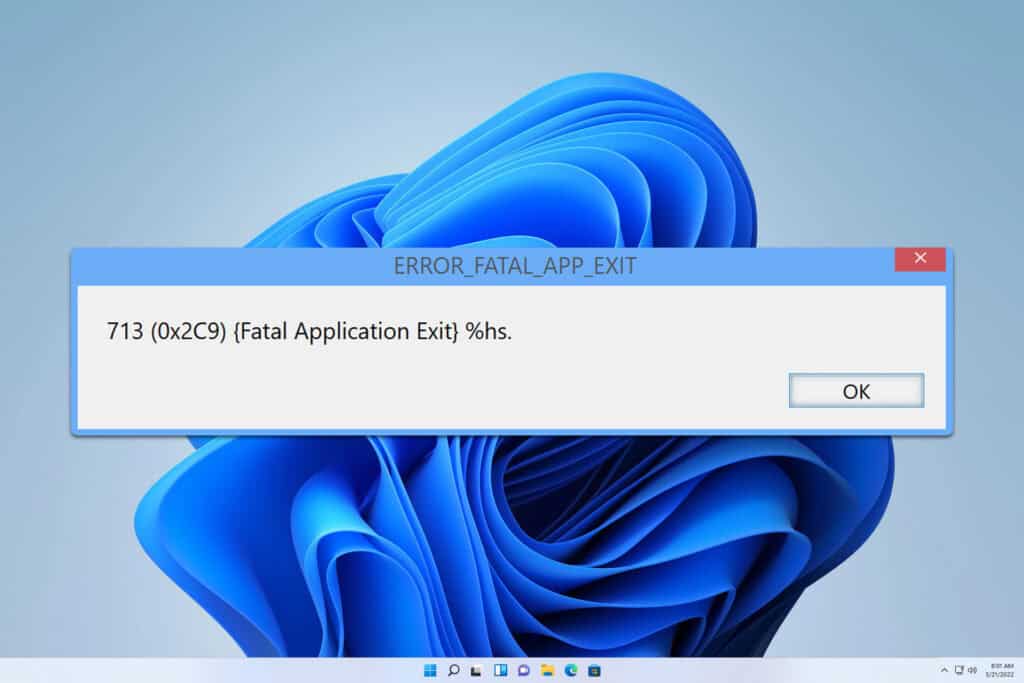 Error Fatal App Exit 713 (0x2C9): How to Fix it With 5 Steps