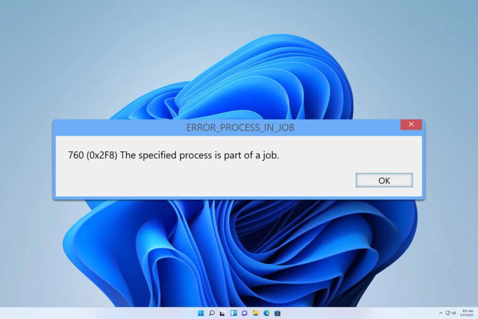 Error Process in Job 760 (0x2F8): How to Fix it