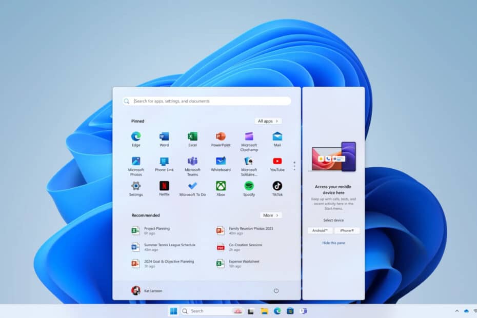 Microsoft added iPhone pairing right from the Windows 11 Start menu