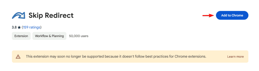 Skip Redirect Extension: Get it on Chrome, Firefox & Opera
