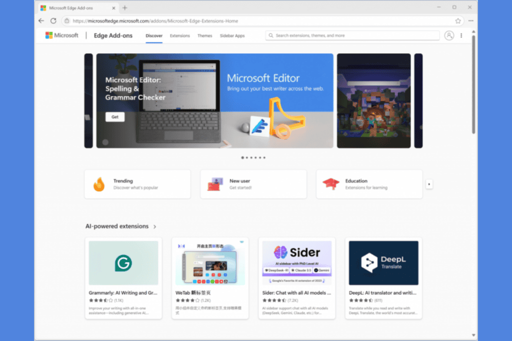 Revamped Edge add-ons site lets you find extensions faster