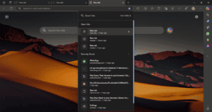 Microsoft Edge Search Tabs move to left with new shortcut