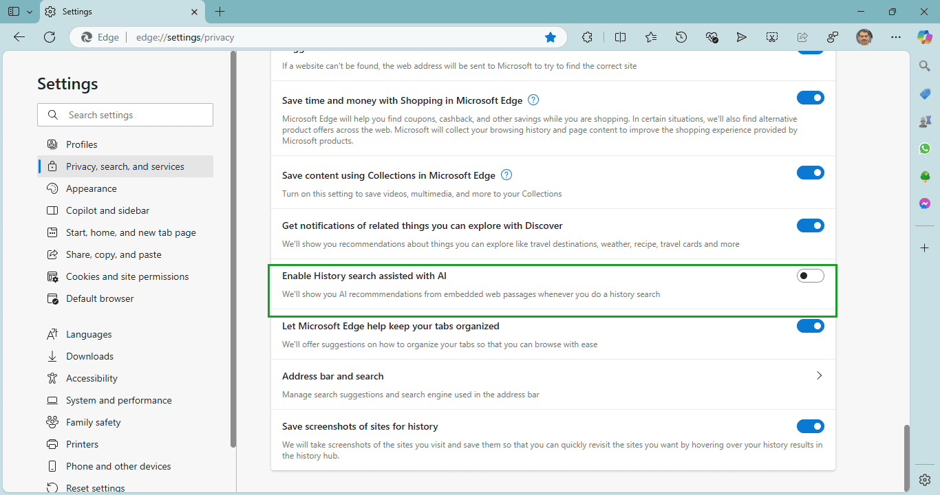 Microsoft Edge could get AI History Search feature