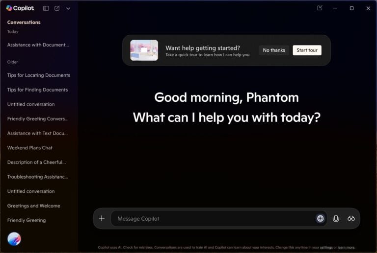 Microsoft updates Copilot app with guided tour for new users