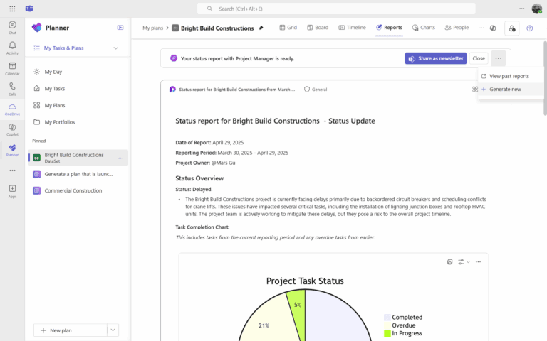 Microsoft Planner app in Teams gets new, time-saving 'Status Reports ...