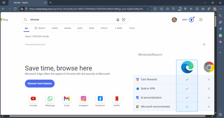 Microsoft Promotes Edge’s Features in a New Comparison Banner When You ...