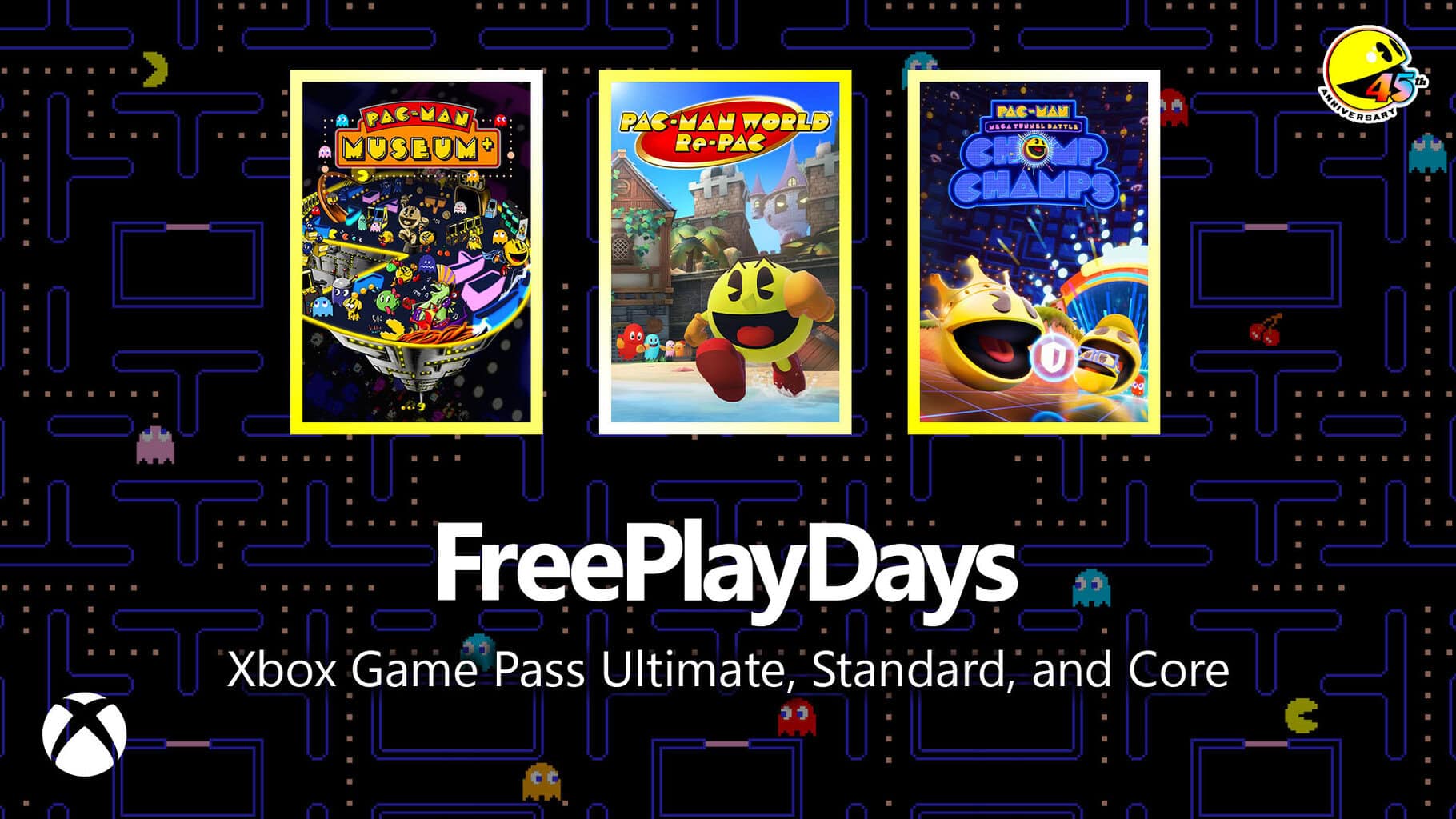 Pac-Man Celebrates 45 Years With Xbox Free Play Days This Weekend