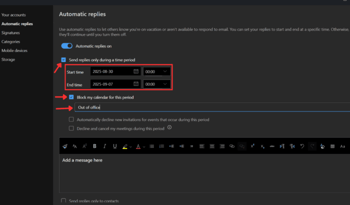 How to Set Up Automatic Out of Office Replies in New Outlook