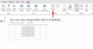 How to Merge Table Cells in OneNote (Step-by-Step Guide)