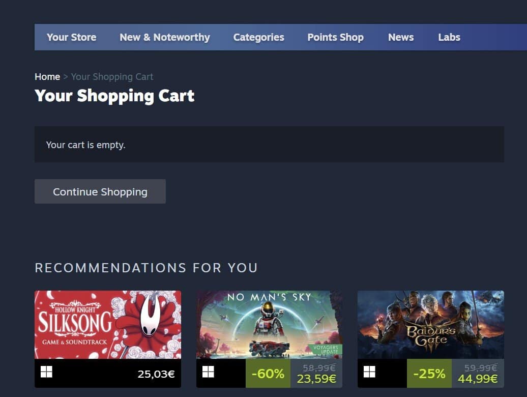 Steam cart/checkout not working? [FIXED]