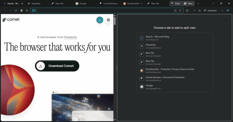 Perplexity Comet Browser Adds Chrome Split View Feature for ...
