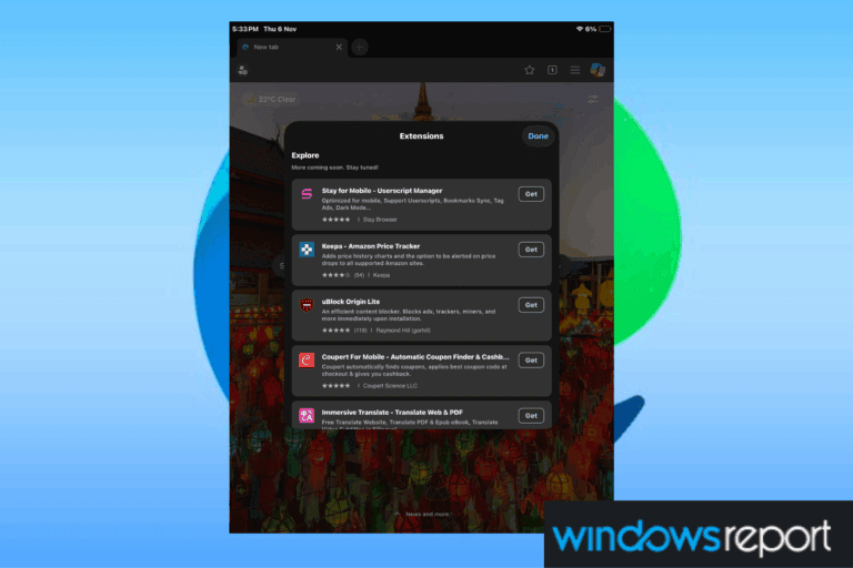 Microsoft Edge iPad release adds uBlock Origin Lite and more extensions
