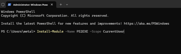 How To Convert PowerShell To EXE On Windows Using PS2EXE