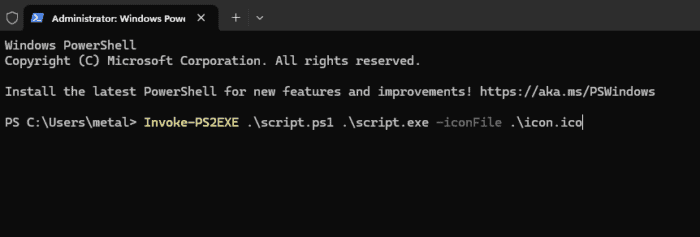 How To Convert PowerShell To EXE On Windows Using PS2EXE