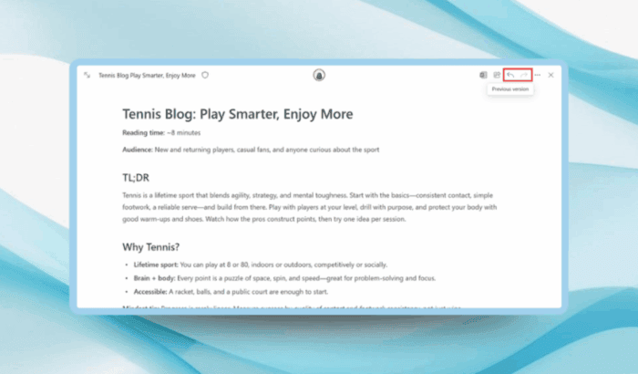 Microsoft 365 Copilot Pages Now Let You Jump Back to Older Versions