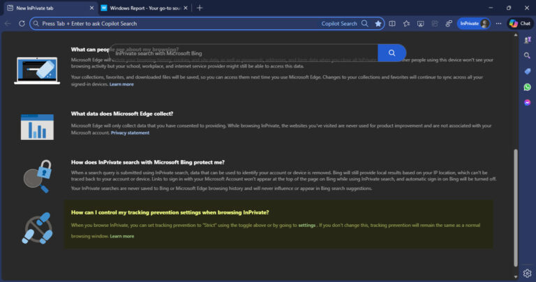 Microsoft Edge updates the InPrivate disclaimer to clarify tracking ...