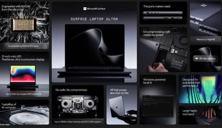 Microsoft's New Surface Laptop Ultra Announced With NVIDIA RTX Spark ...