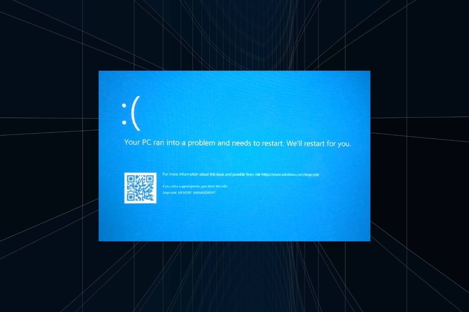 "Tela azul Memory Management": como corrigir este erro - WindowsReport